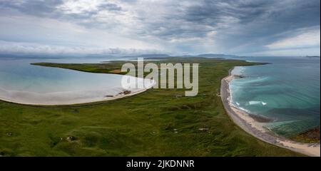A panorama view of the southern Mullet Peninsula in County Mayo in ...