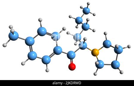 3D image of Pyrovalerone skeletal formula - molecular chemical ...