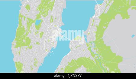 Urban vector city map of Tromso, Norway, Europe Stock Vector Image ...