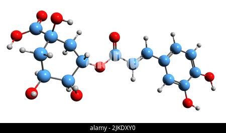 3D image of Chlorogenic acid skeletal formula - molecular chemical ...
