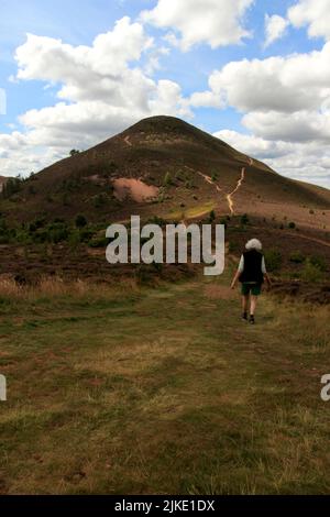 Hilltop, Peak, Eildon Hills summit, Melrose, Scotland, UK Stock Photo ...