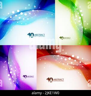 Vector wavy abstract backgrounds with sample text Stock Vector Image ...