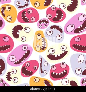 Cartoon kids store monsters seamless aliens kawaii pattern for clothes ...