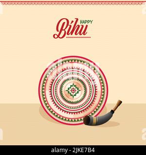 Happy Bihu Celebration Poster Design With Silhouette Assamese People ...