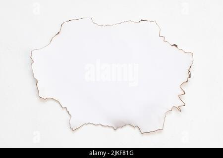 burnt paper mockup white abstract background Stock Photo - Alamy