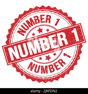 NUMBER 1 text written on red round postal stamp sign Stock Photo - Alamy