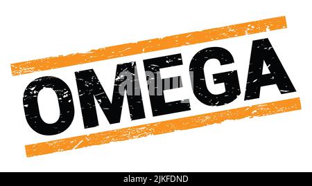 OMEGA 6, text written on orange grungy postal stamp Stock Photo - Alamy