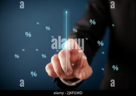 Virtual symbol of rising inflation rate graph arrow. Inflation concept ...
