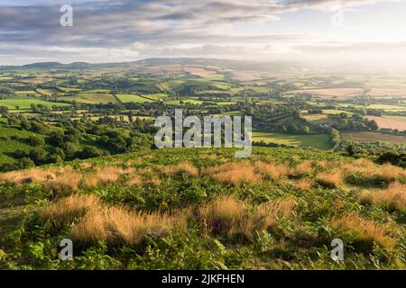A late summer view from Weacombe Hill in the Quantock Hills over the ...