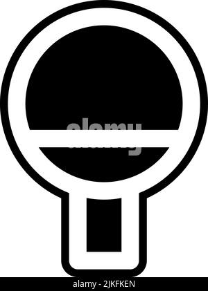 Ping Pong bat icon. Outline Ping Pong bat vector icon color flat ...