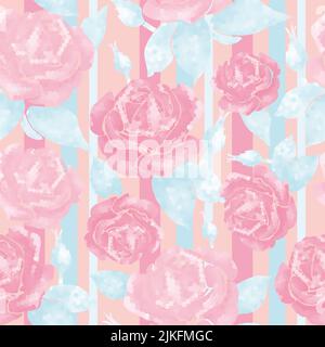 Flower paper style, colorful rose, paper craft floral, 3d rendering ...