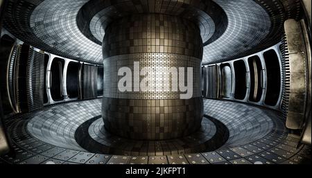 nuclear fusion reactor tokamak concept background, 3d rendering Stock ...