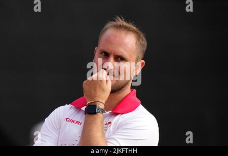 England's Sam Tolchard reacts during the Men's Pairs Final at Victoria ...