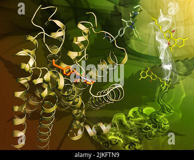 Medical marijuana and chemical structure of active ingredients. THC or ...