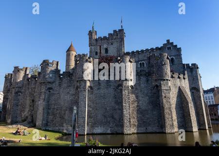 The 10th-century Gravensteen Castle in Ghent, Belgium Stock Photo - Alamy