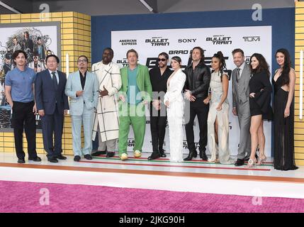 (L-R) BULLET TRAIN Cast - Logan Lerman, Masi Oka, Hiroyuki Sanada ...