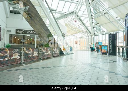 Interior of Princes Quay shopping mall in Hull, East Yorkshire, England ...