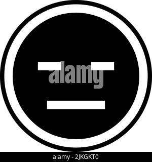 Indifferent emoji cartoon icon. Expressionless emoticon face. Neutral ...