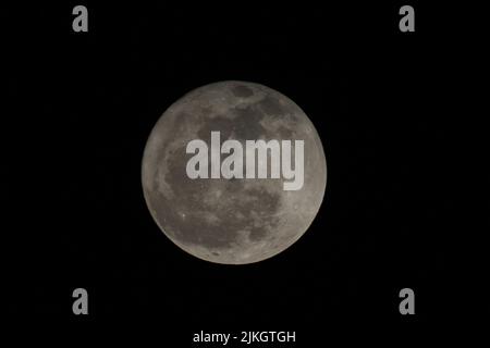 A closeup of the fool moon at night with black background Stock Photo ...