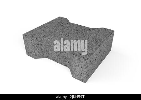 Graphite pavement cube on white background - 3d render Stock Photo - Alamy