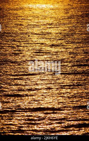 Orange Still Sea Water With Ripple. Natural Background Photo Texture ...