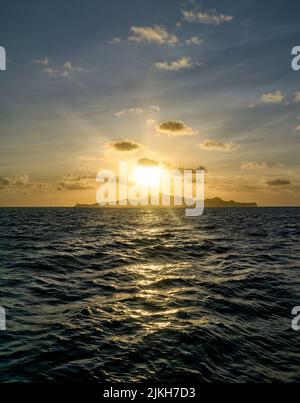 The beautiful view of the sea at sunset. Aesthetic seascape Stock Photo ...