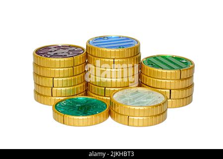 Toys coin transform isolated on a white background Stock Photo - Alamy