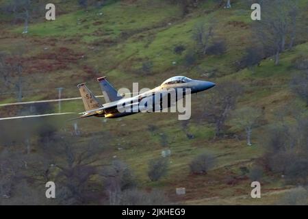 A USAF Seymour Johnson F15E jet flying in the Lake District over ...
