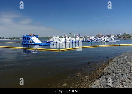 Aqua Park Cardiff, summertime water activity, Cardiff Bay, Cardiff ...