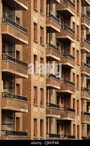 Old building facade and balconies. Bilbao, Spain Stock Photo - Alamy