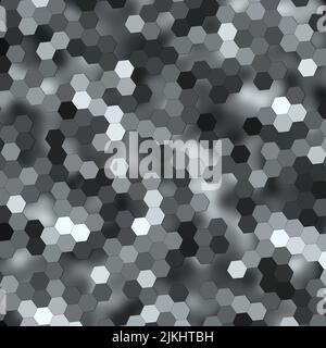 An illustration of geometrical hexagon patterns in black and pink ...