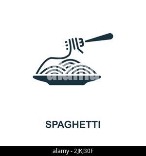 Spaghetti icon. Monochrome simple line Fastfood icon for templates, web ...
