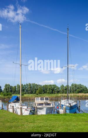 Sailing boats in Varel harbor, Varel, Lower Saxony, Germany, Europe ...