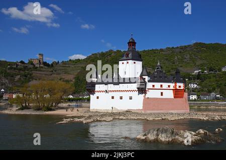 A beautiful view of Pfalzgrafenstein Castle in Kaub, Germany Stock ...