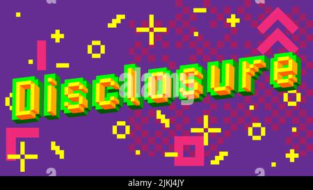 Disclosure pixelated word with geometric graphic background. Vector ...