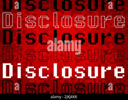 Disclosure pixelated word with geometric graphic background. Vector ...