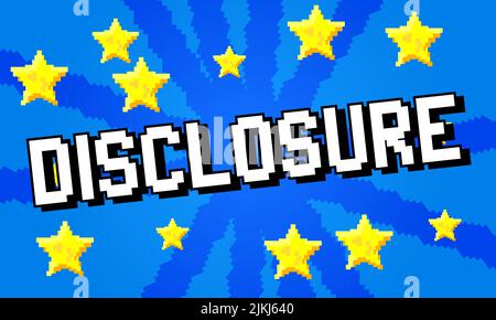 Disclosure pixelated word with geometric graphic background. Vector ...