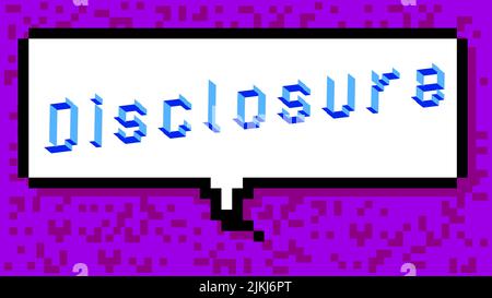 Disclosure pixelated word with geometric graphic background. Vector ...