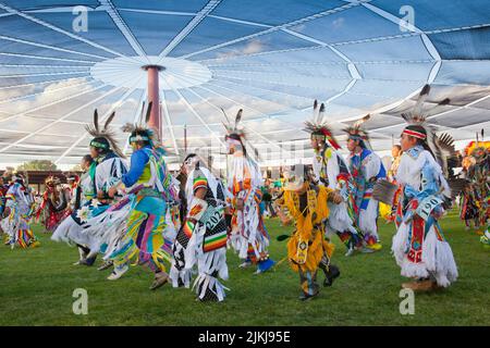 Group of boys dressed in traditional grass dancer outfits at the ...