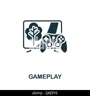 Gameplay icon. Monochrome simple line Game Element icon for templates ...