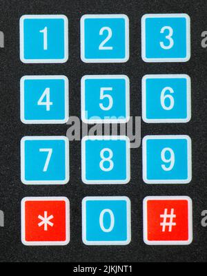 Numbers board for safe, clicker numbers, button of numbers Stock Photo ...