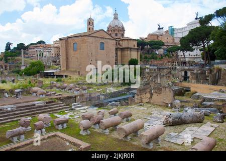 A beautiful shot of The Curia Julia senate house in the ancient city of ...