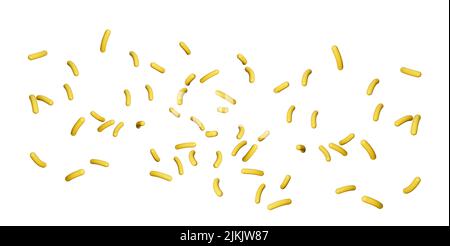 Chocolate sprinkle falling isolated white background 3d illustration ...