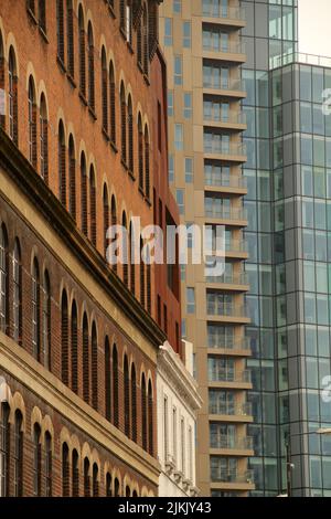 Balcony with metal fence of residential building located in suburb area ...