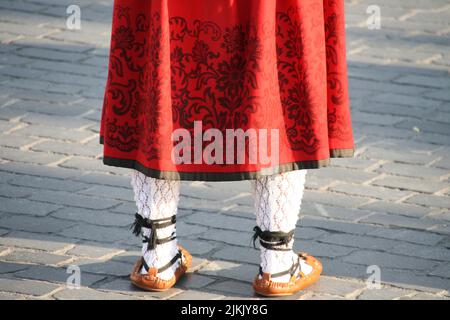 The foot of a Basque folk dancer on the street Stock Photo - Alamy