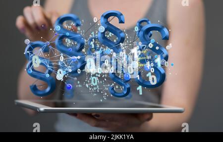 A person presenting the 3D render of a law and justice concept Stock ...