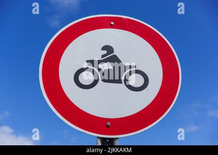 Motorcycle prohibition sign. No motorcycle or no parking sign. Sign ...