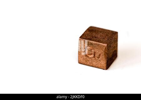 Copper (Cu) symbol chemical element of the periodic table, 3D animation ...