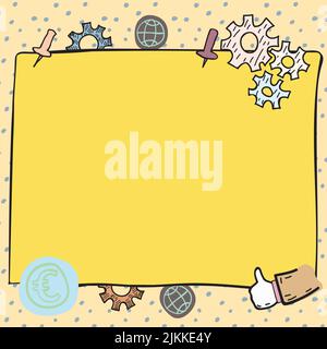 Pinned Presentation Board With Important Messages Written In. Crutial ...