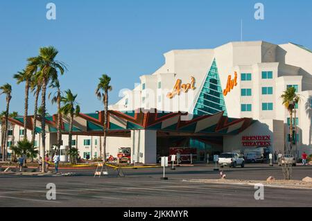 Mojave tribal casino and resort building hotel entrance, Fort Mojave ...